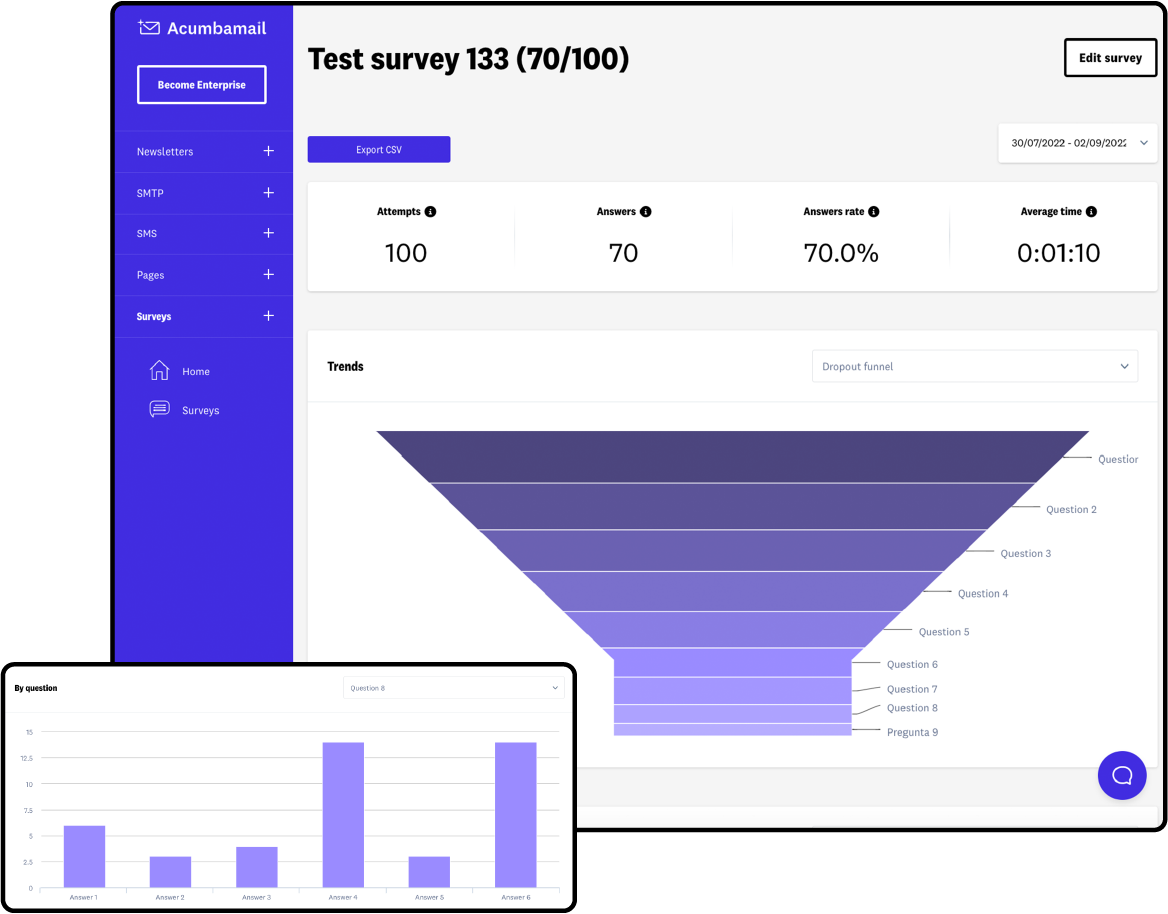 Create your online survey with Acumbamail